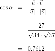 Angulo de dos vectores | Superprof