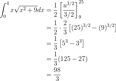 Hoja De Trabajo De Integrales Definidas