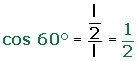 coseno de 60º - Diccionario de Matemáticas | Superprof